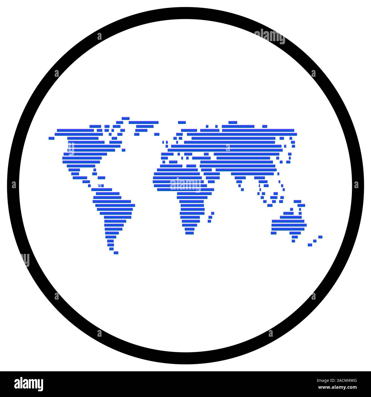 Symbol world map - flat icon in a circle as a symbol for global offer ...