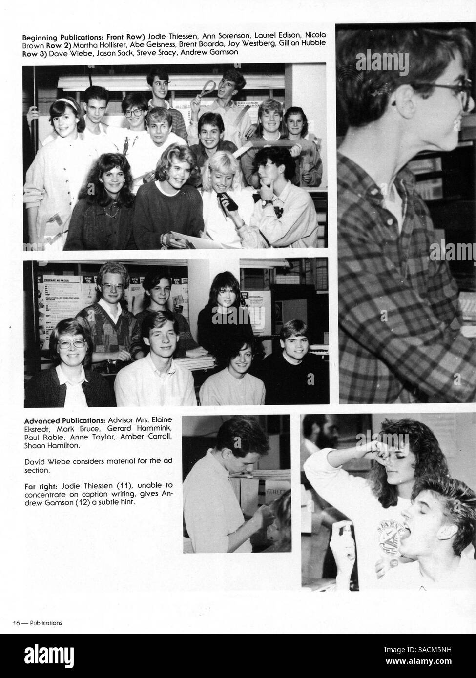 The 1987 yearbook from Minnehaha Academy records important moments from ...