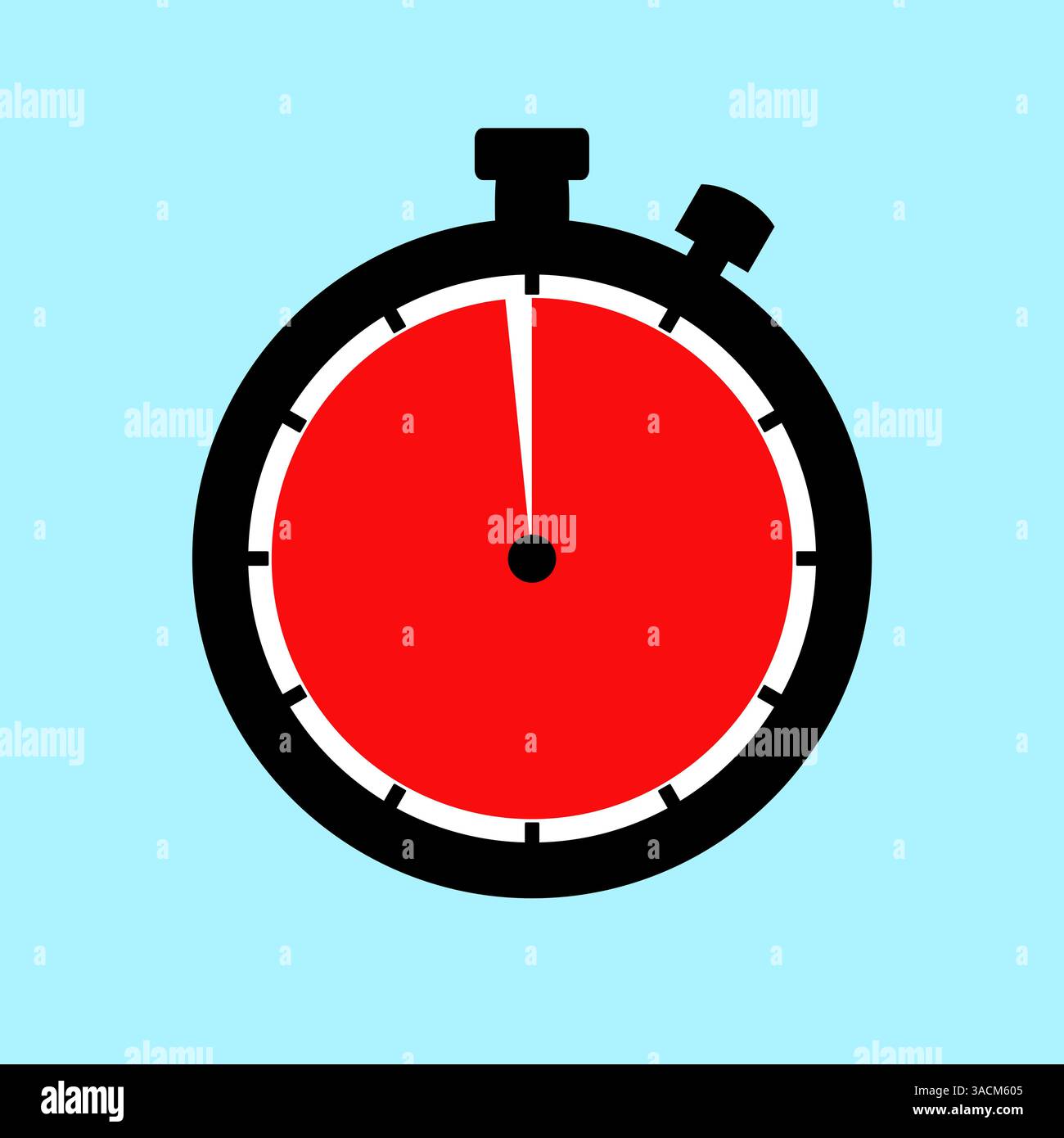 Stopwatch icon shows 59 minutes 59 seconds- Blue background with clock ...