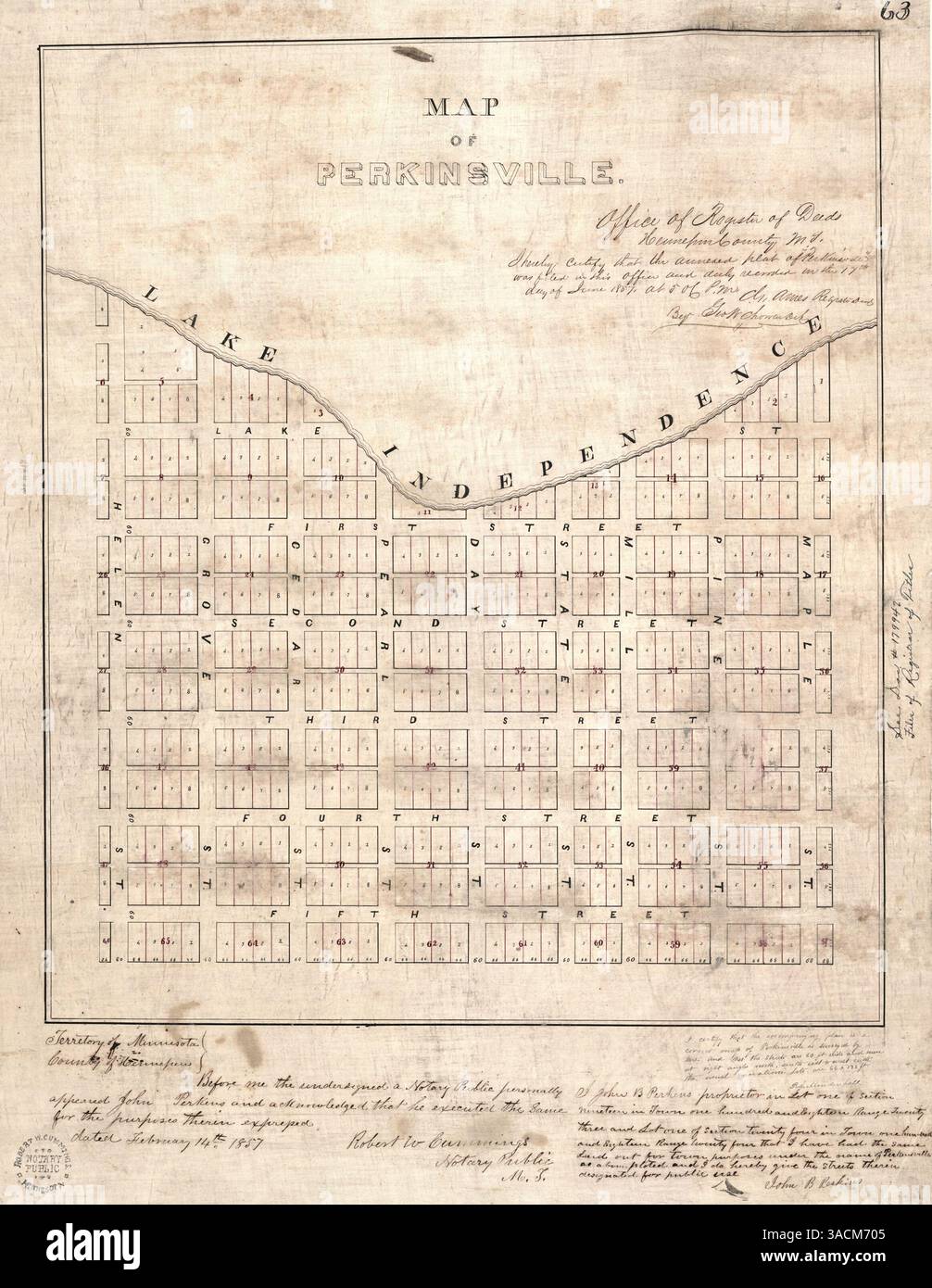 A map depicting Perkinsville, providing a historical overview of the ...