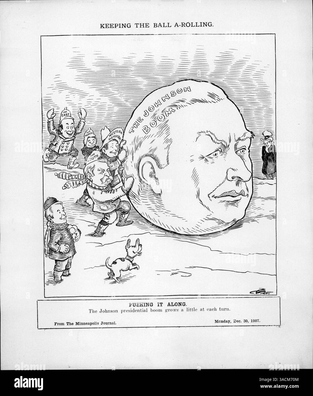 A political cartoon from the early 20th century showing various ...