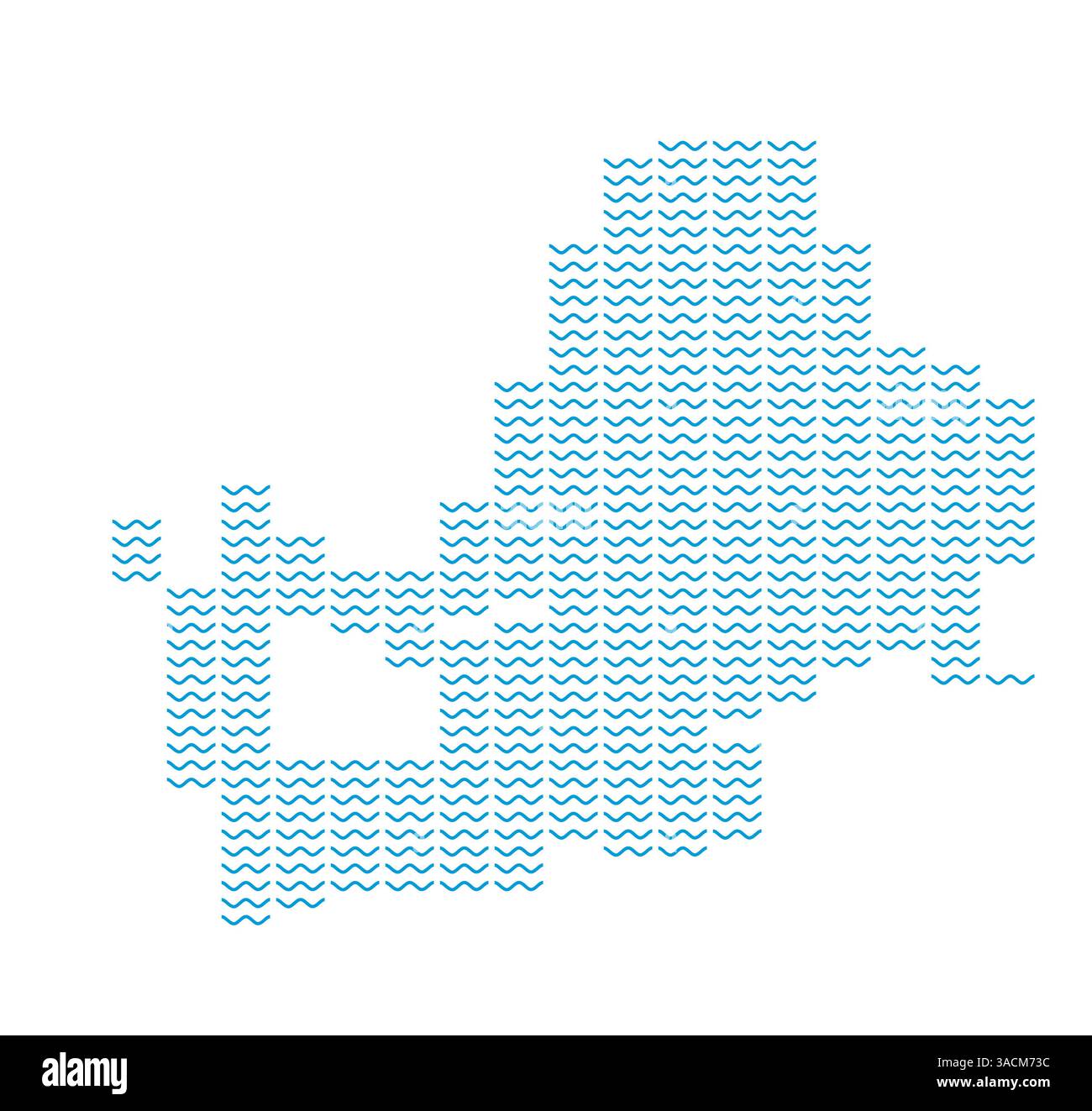 Chiemsee - Simplified map with outline of blue waves Stock Photo - Alamy