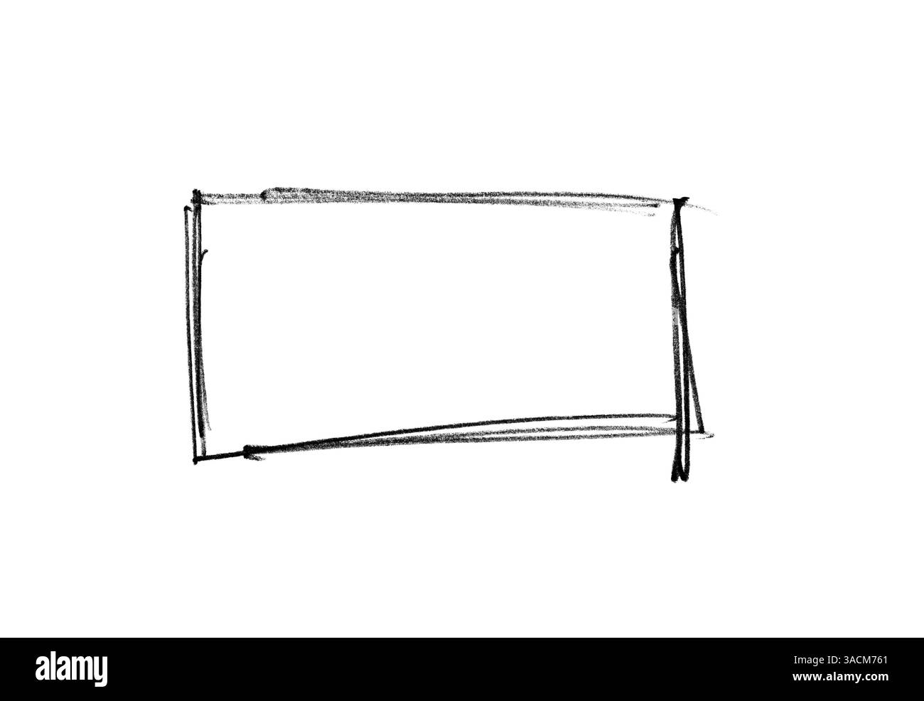 Insulated black rectangular box painted with a pencil Stock Photo - Alamy