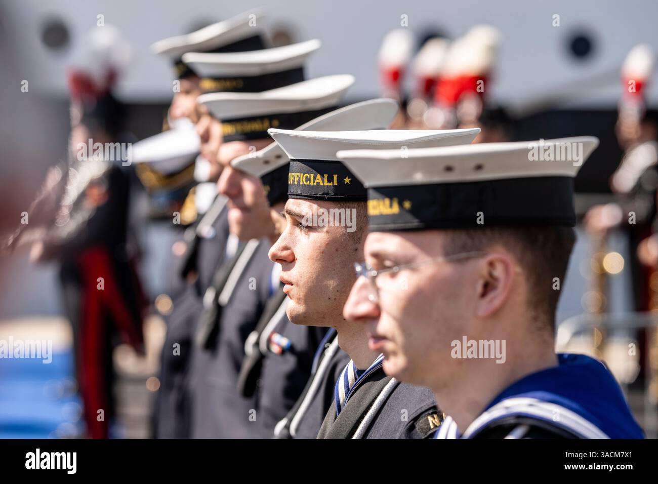 April 4, 2025, Ortona, Abruzzo, Italy: Italian Navy officers during ...