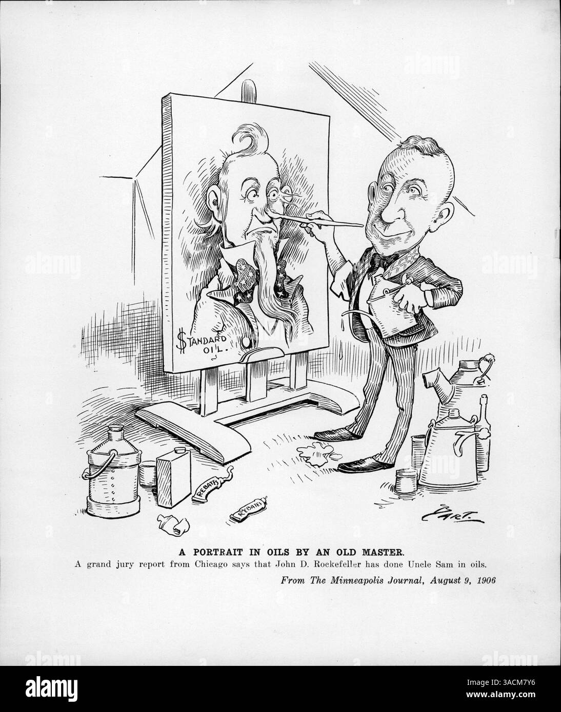 John D. Rockefeller painted a portrait of Uncle Sam with oil, following ...