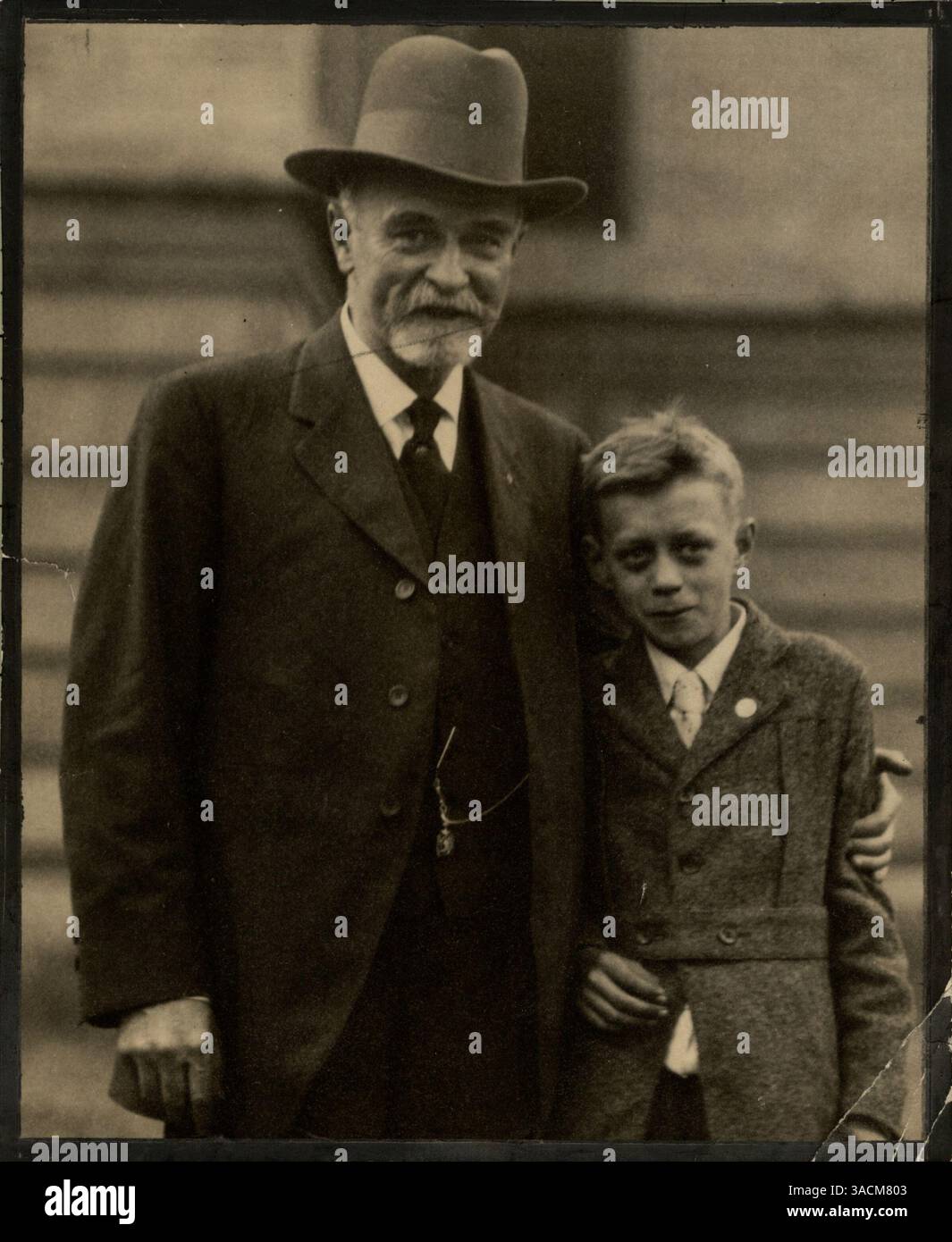 Mayor Joseph E. Meyers and Harold Hanson, the first patient at ...