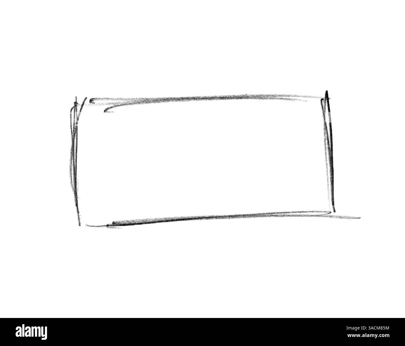 Hand-painted box or frame with black paint - Messy drawing or sketch ...