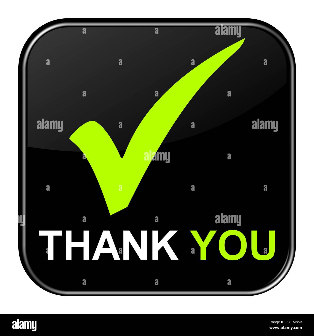 Black insulated button with symbol showing Thank You Stock Photo - Alamy