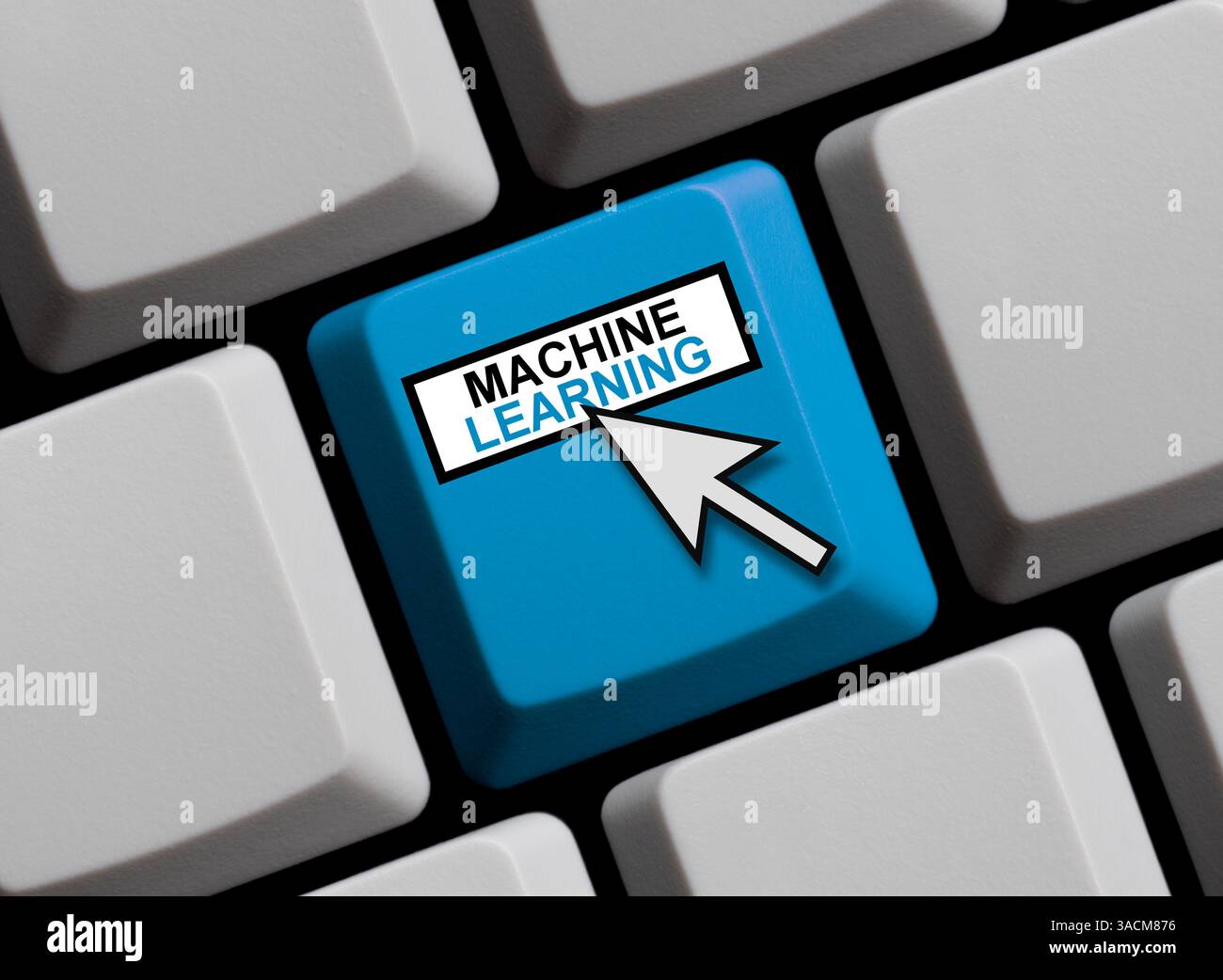 Keyboard with mouse arrow shows machine learning Stock Photo - Alamy