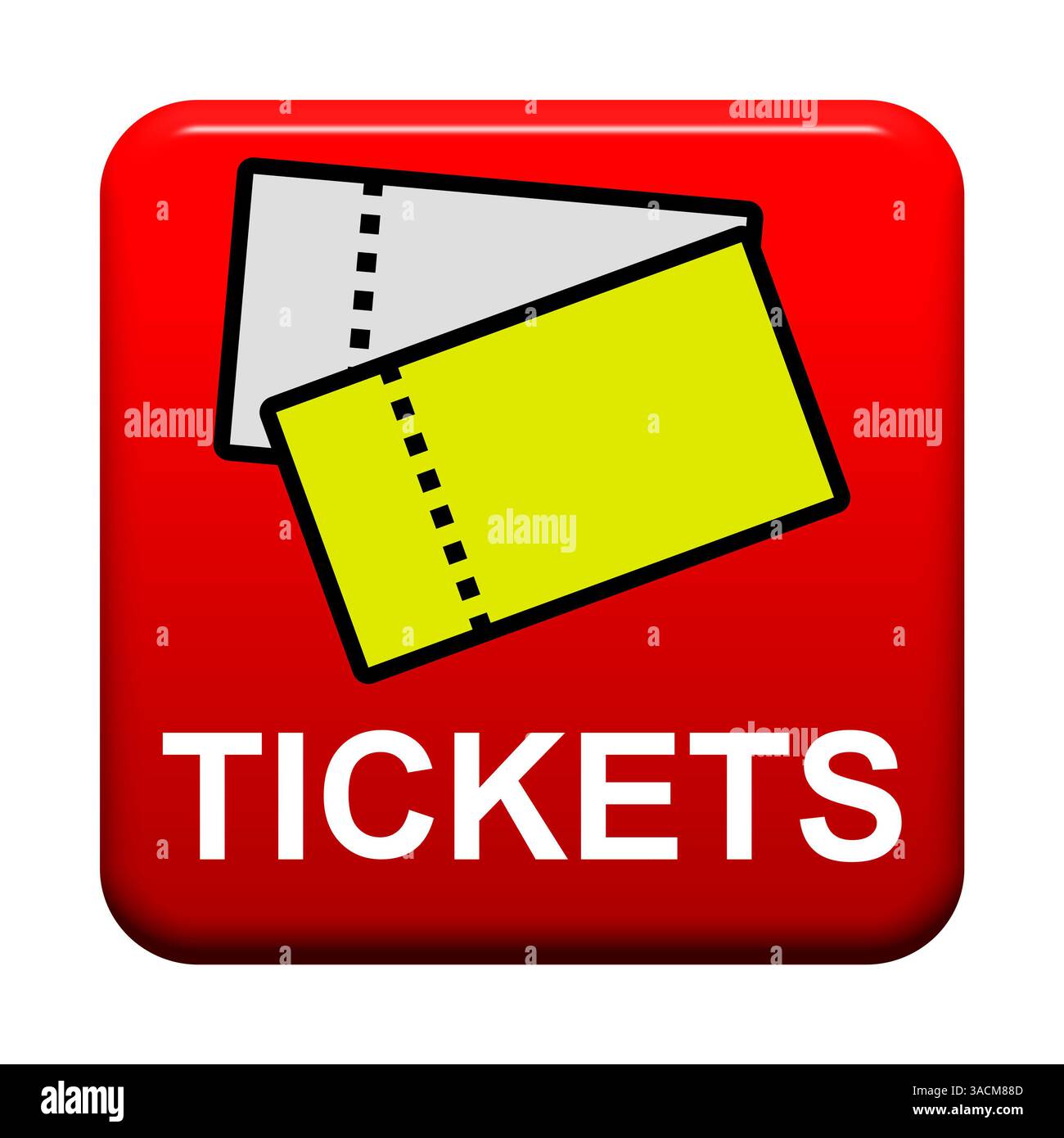 Red isolated button with symbol shows tickets Stock Photo - Alamy