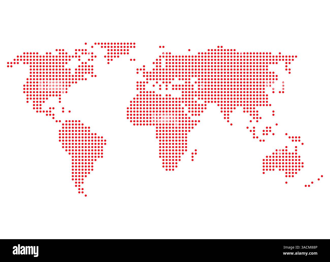 Modern isolated simple world map of red dots hi-res stock photography and images - Alamy