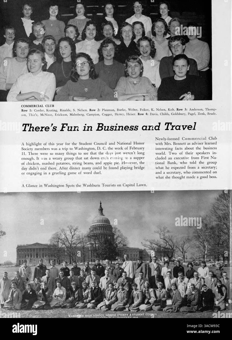 The 1958 Wahian Yearbook from Washburn High School captures the ...