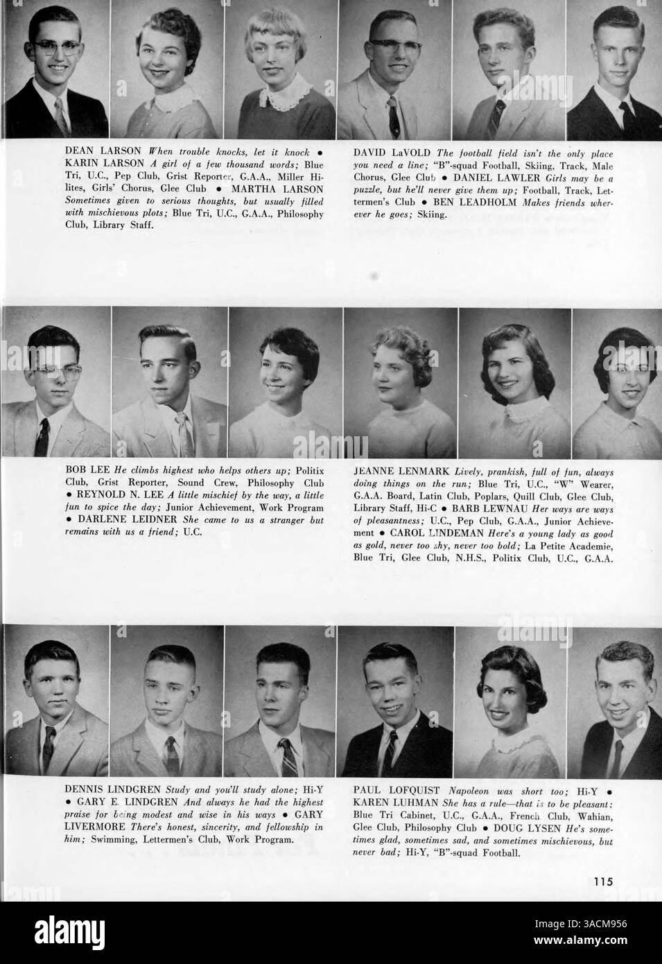 The 1958 Wahian Yearbook of Washburn High School records key school moments, featuring students ...
