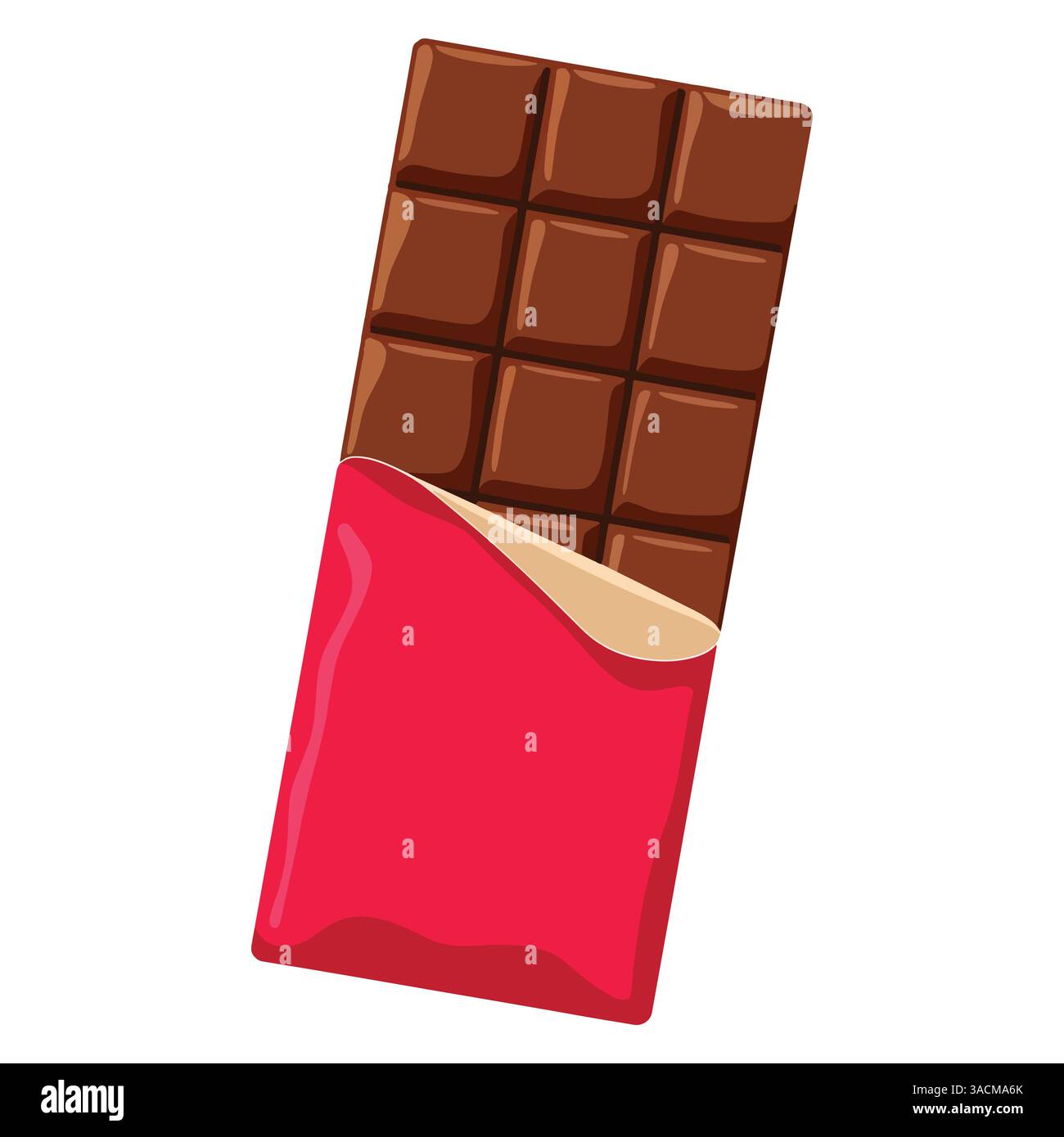 Chocolate bar icon in flat design. Simple vector illustration of a ...