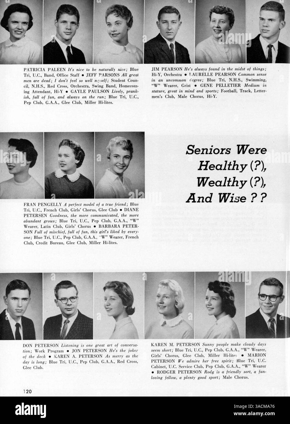 This 1958 Wahian Yearbook from Washburn High School covers student life ...