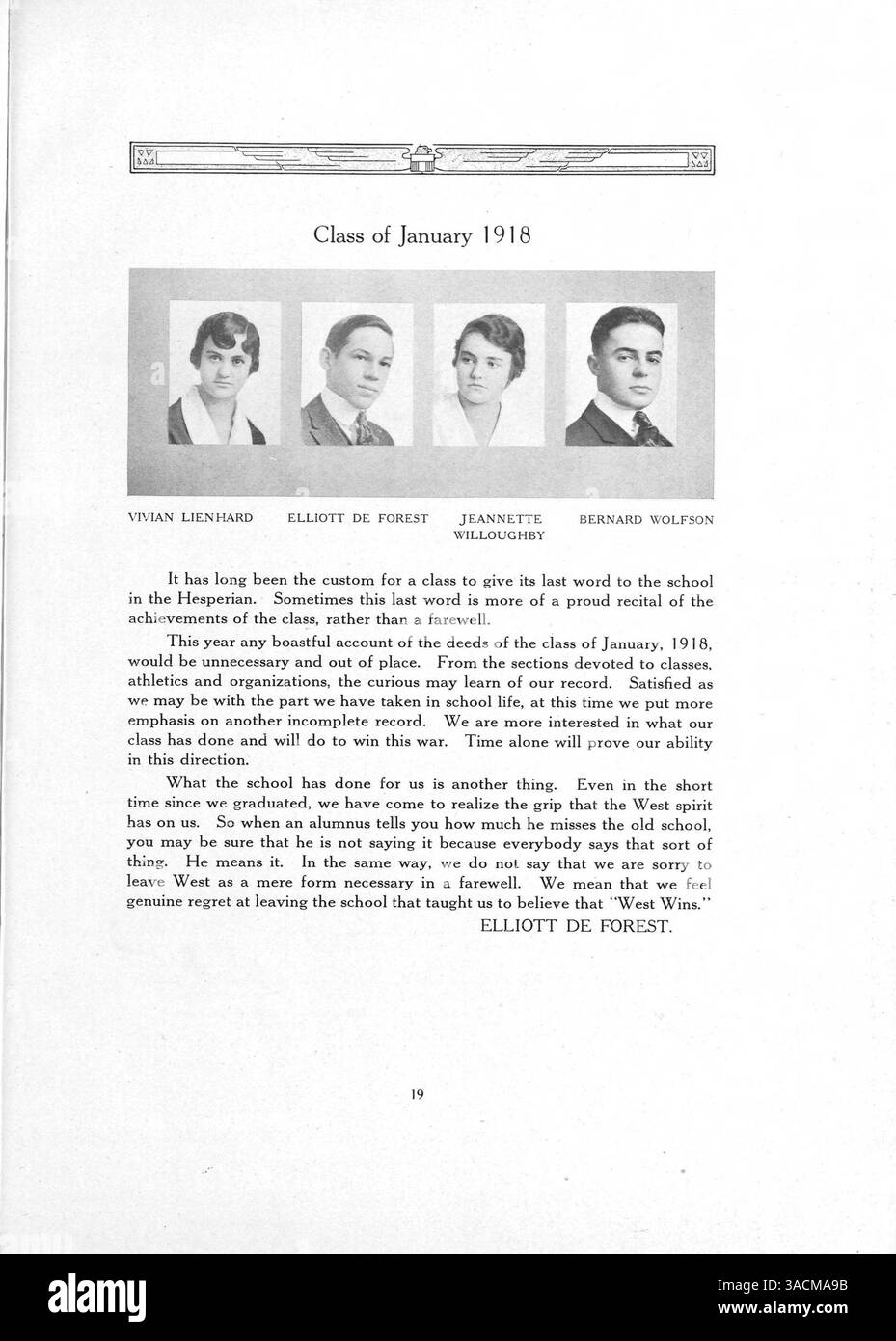 The 1918 Hesperian Yearbook from West High School highlights the ...