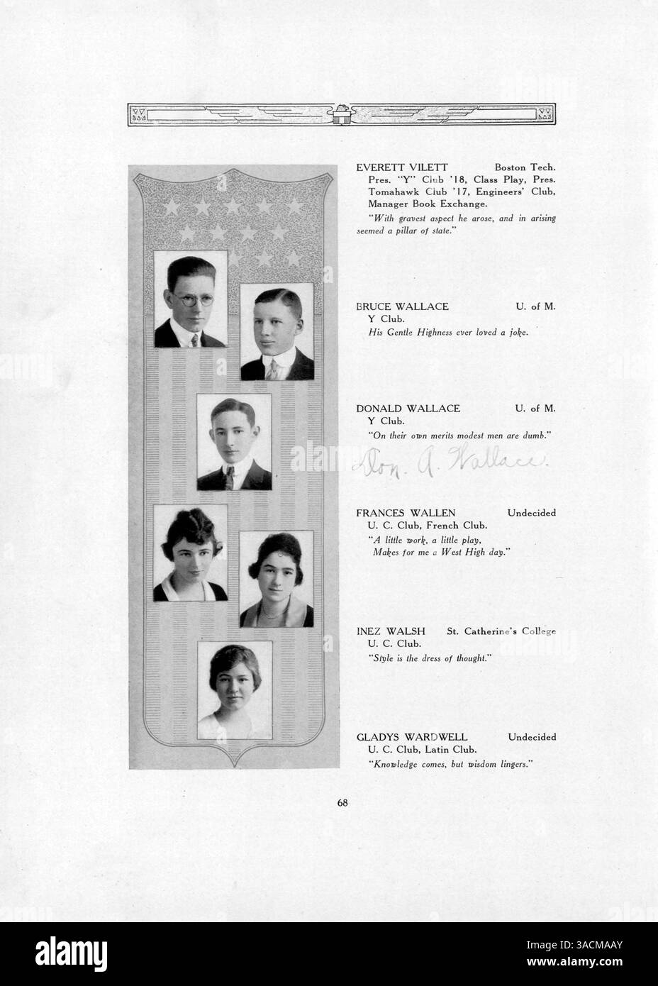 The 1918 high school yearbook Black and White Stock Photos & Images - Alamy