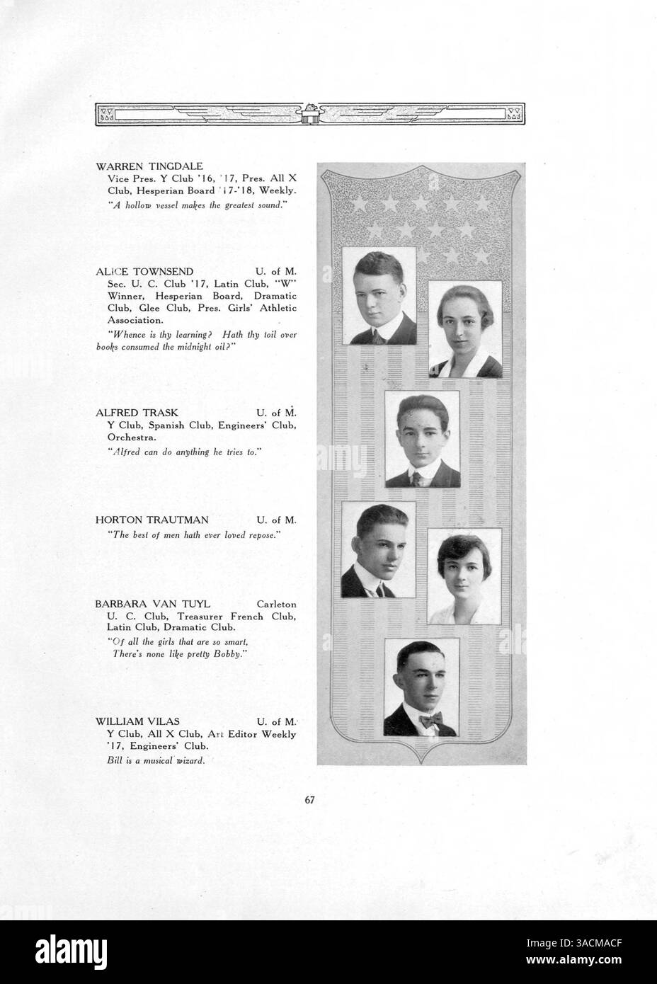 Yearbook for west high school documents the student body hi-res stock ...