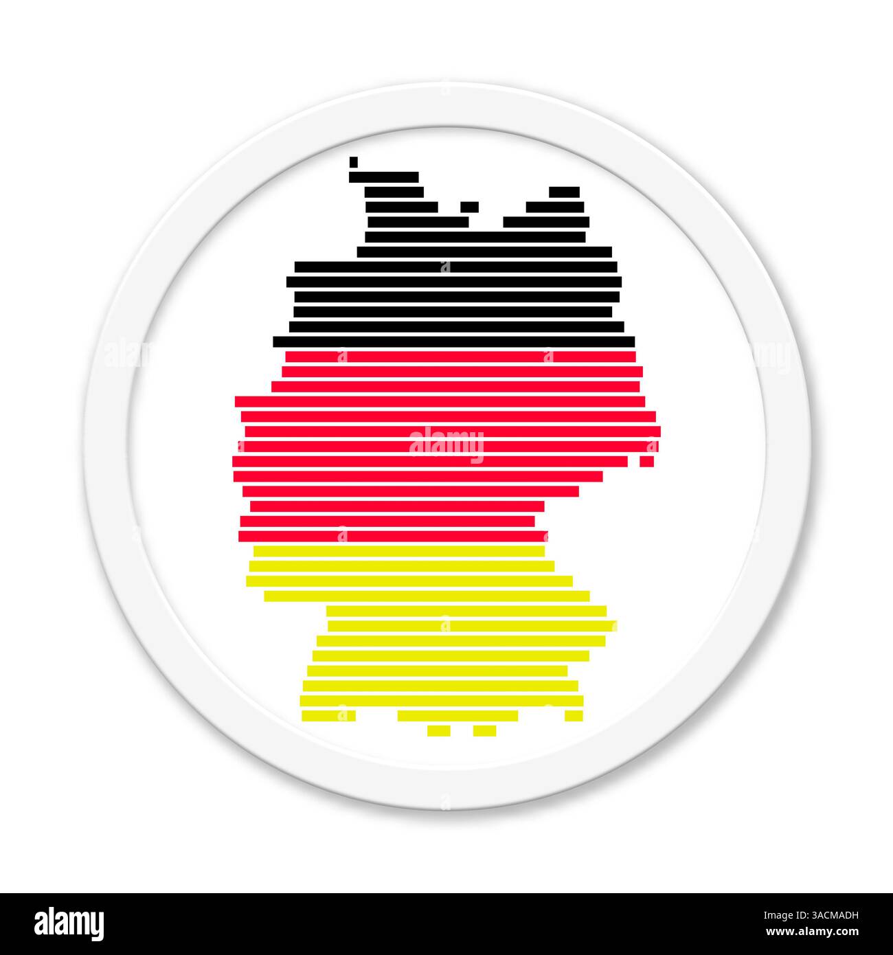 White round button with striped map of germany hi-res stock photography ...