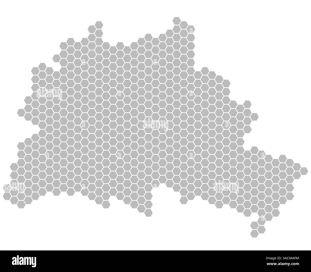 Series: Map of Berlin from gray hexagons without marking of districts ...