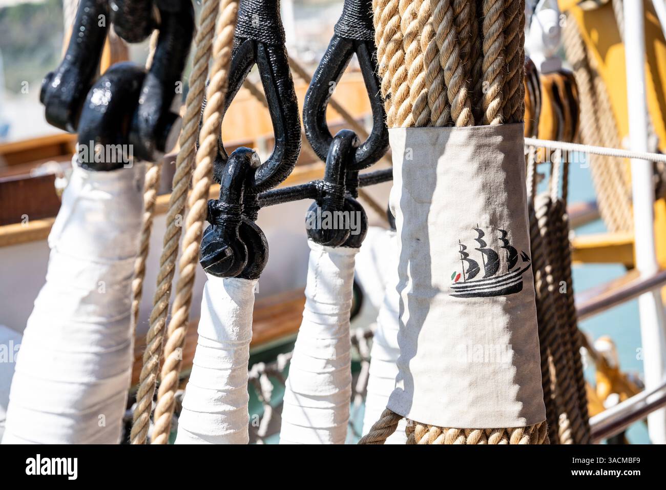 Ortona, Abruzzo, Italy. 4th Apr, 2025. Detail inside the Italian Navy ...