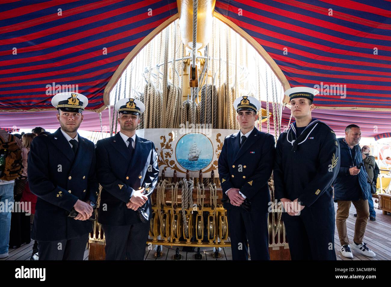 Ortona, Abruzzo, Italy. 4th Apr, 2025. Italians navy officer on the The ...