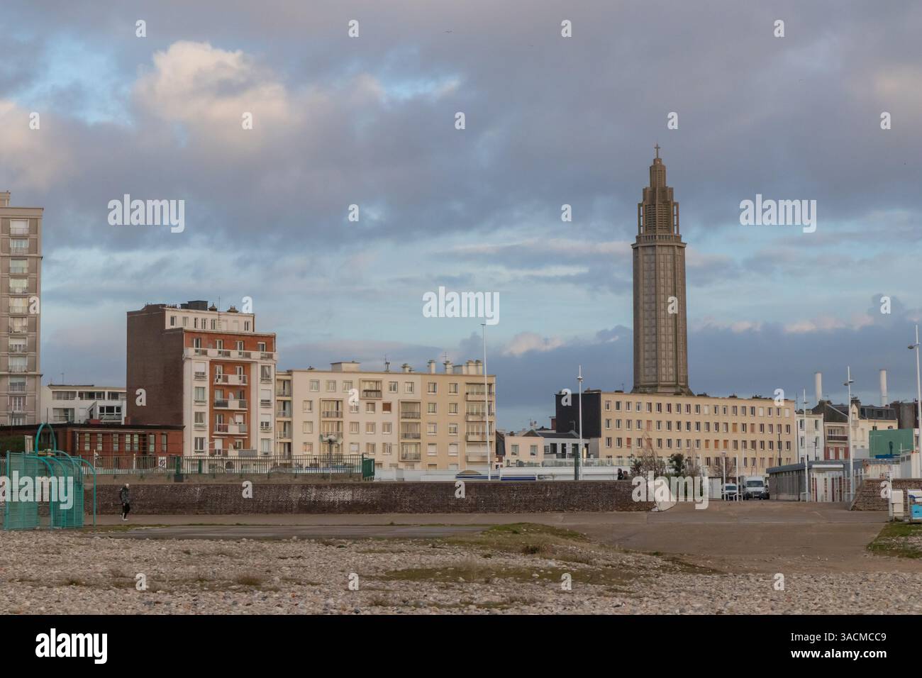 Le Havre, France, February 26 2025: Tower of St. Joseph Church in Le Havre, showcasing Auguste ...