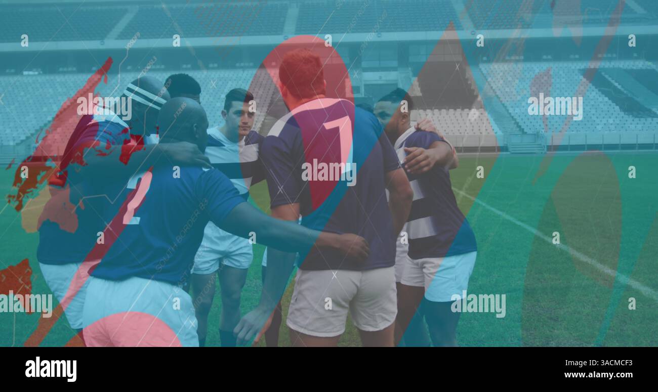 Image of statistics over rugby players Stock Photo - Alamy