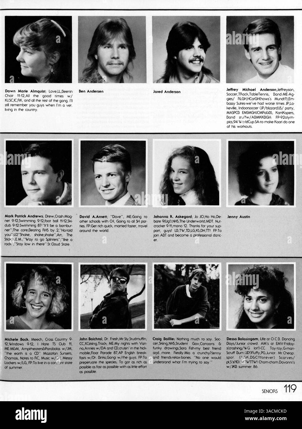 The 1988 'Tiger' yearbook from South High School records student ...
