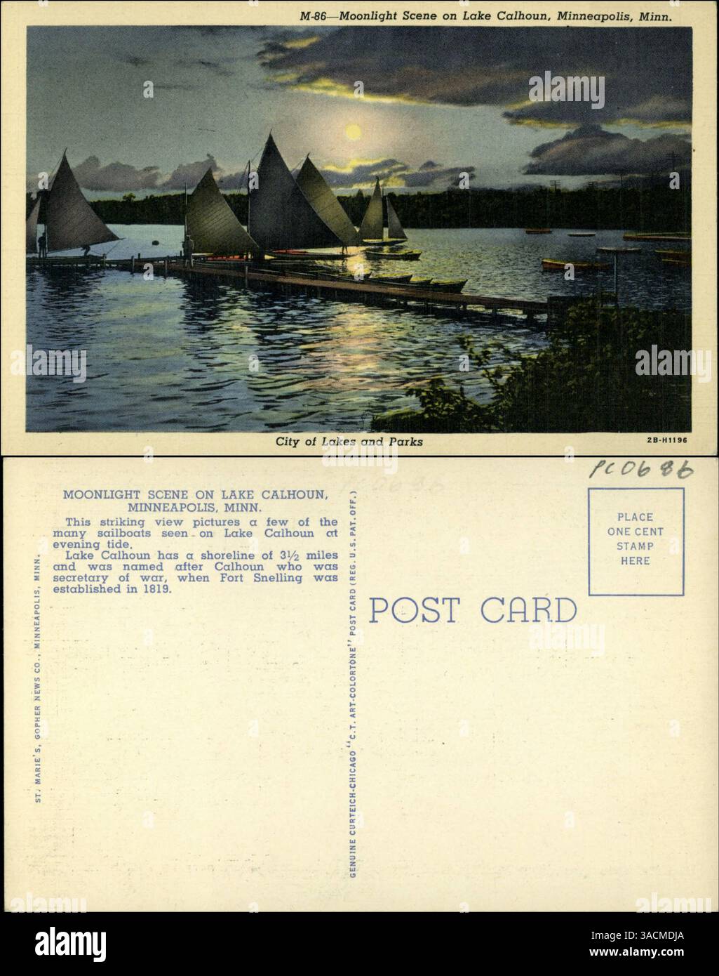 This scenic moonlit view of Lake Calhoun in Minneapolis captures the ...