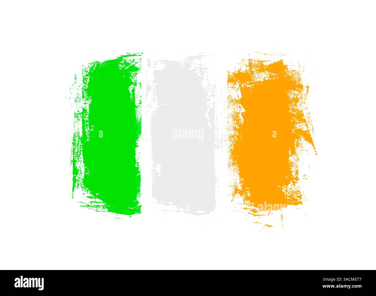 Ireland - Flag made of three hand painted messy grunge stripes in green ...