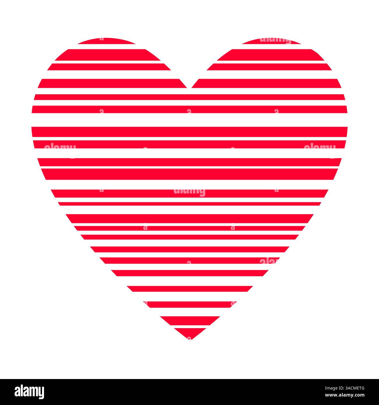 Heart symbol in red with uneven white and red stripes hi-res stock ...