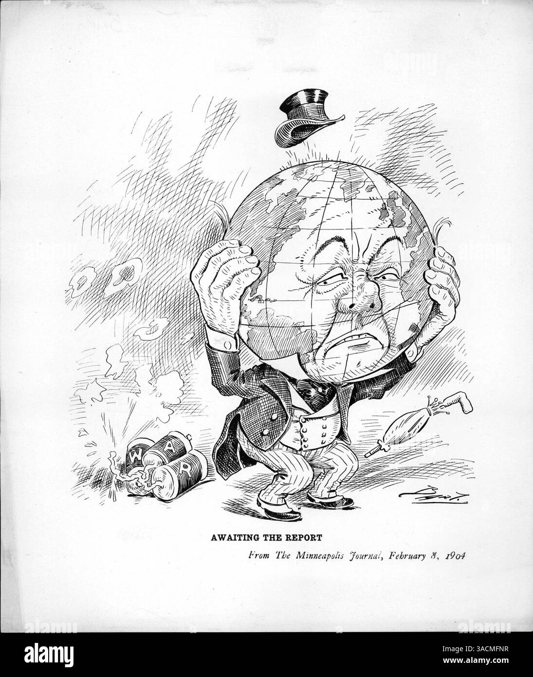 A visual metaphor depicting the anticipation of war between Japan and ...
