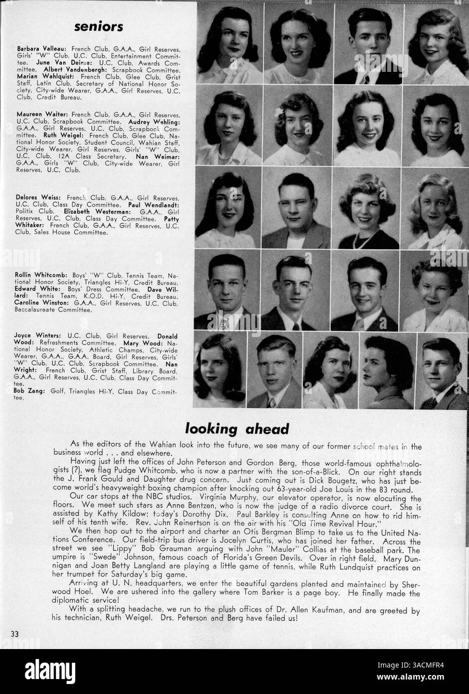 The 1947 Wahian yearbook from Washburn High School serves as a ...