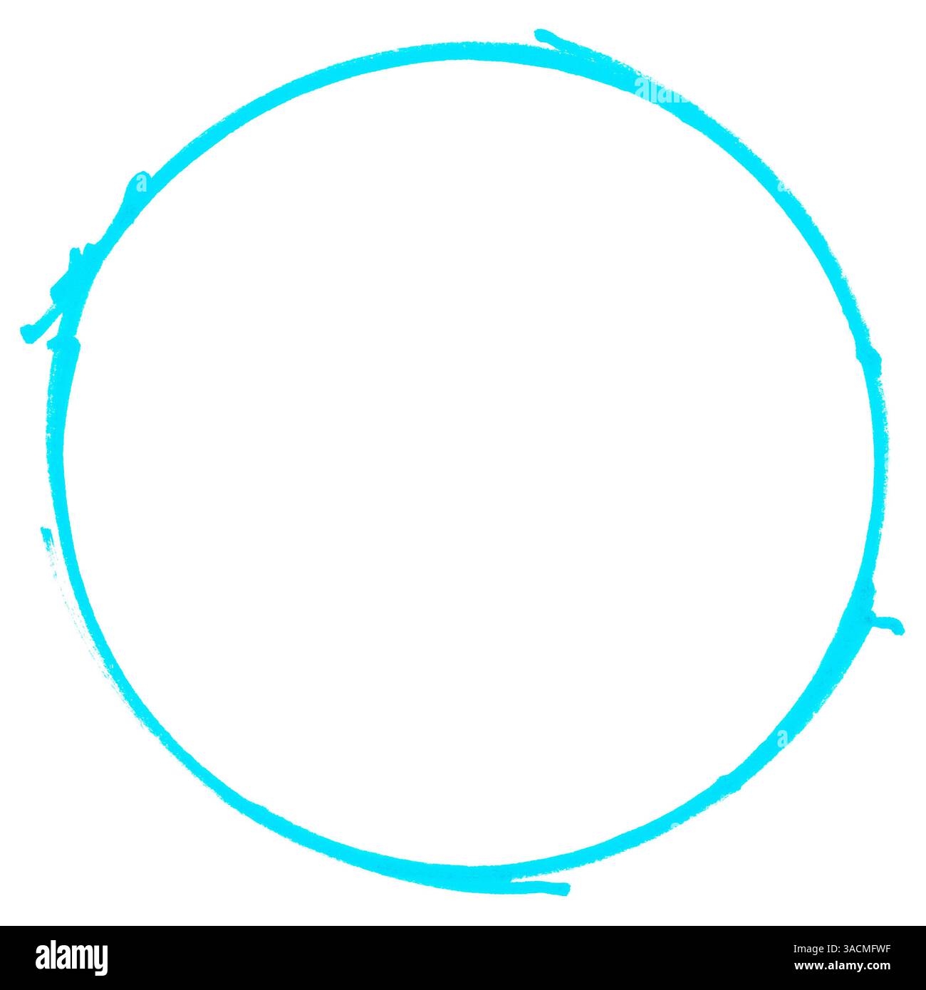 Hand painted circle in blue light blue turquoise as a border hi-res ...