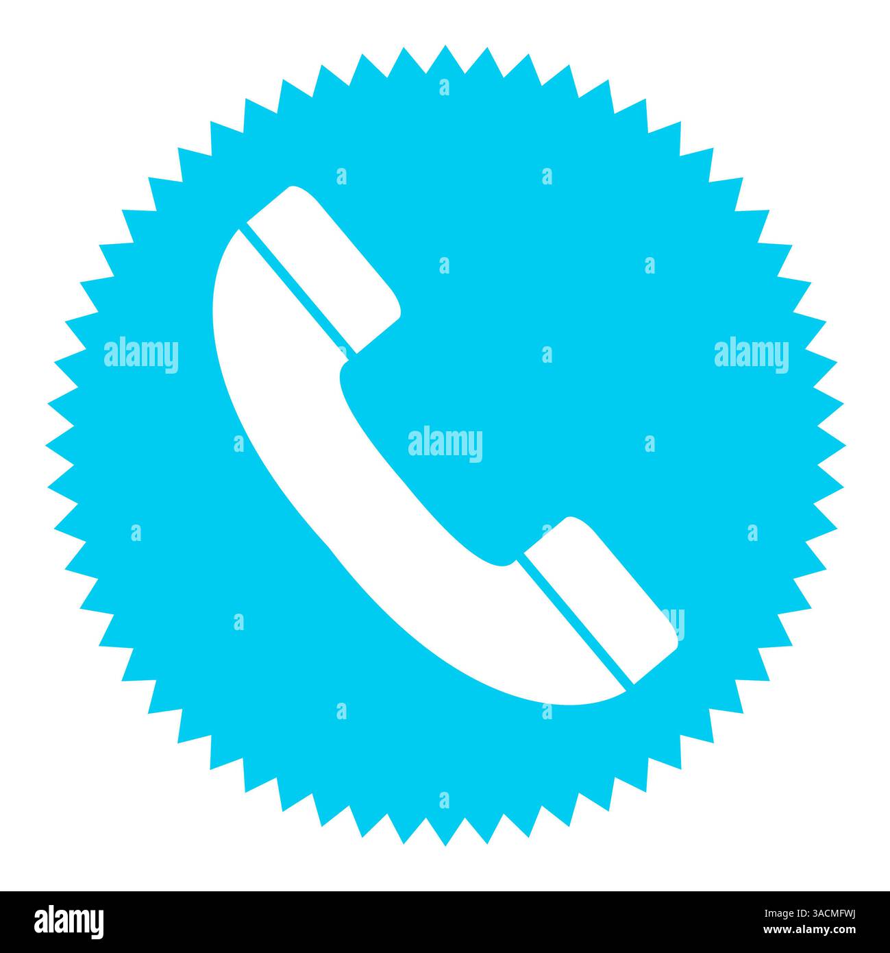 Blue insulated button in star shape shows telephone receiver Stock ...