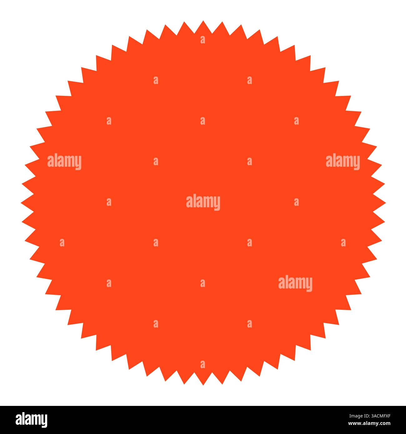 Blank red round circle with spikes as a template for stickers, jammers ...