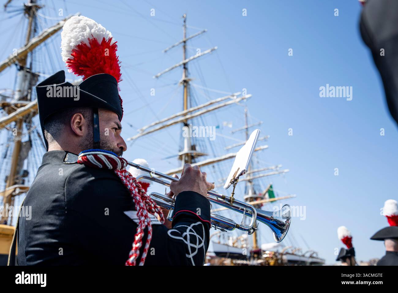 April 4, 2025, Ortona, Abruzzo, Italy: General view of Italian Navy ...