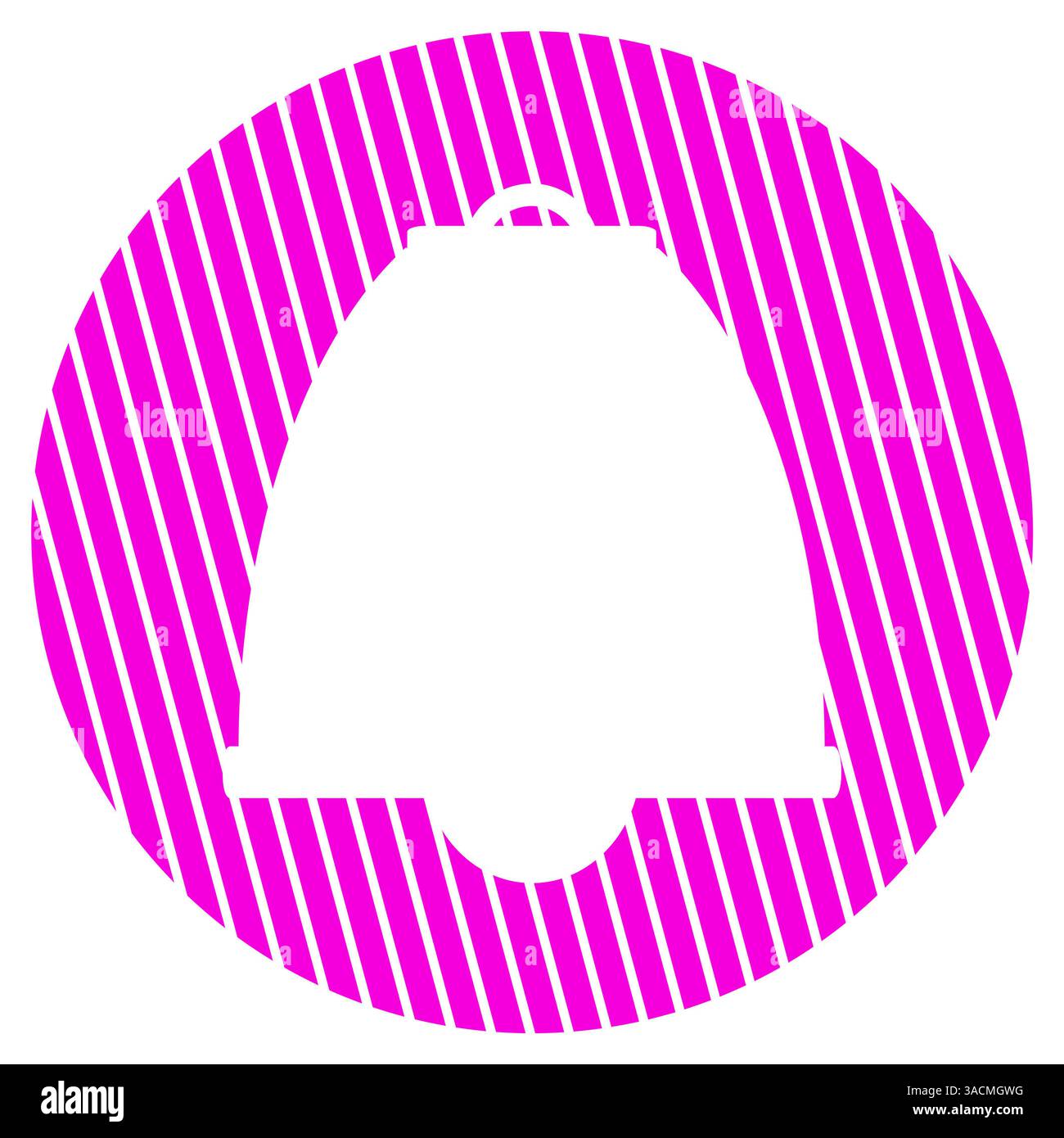 Round circle with striped red background shows white bell symbol Stock ...