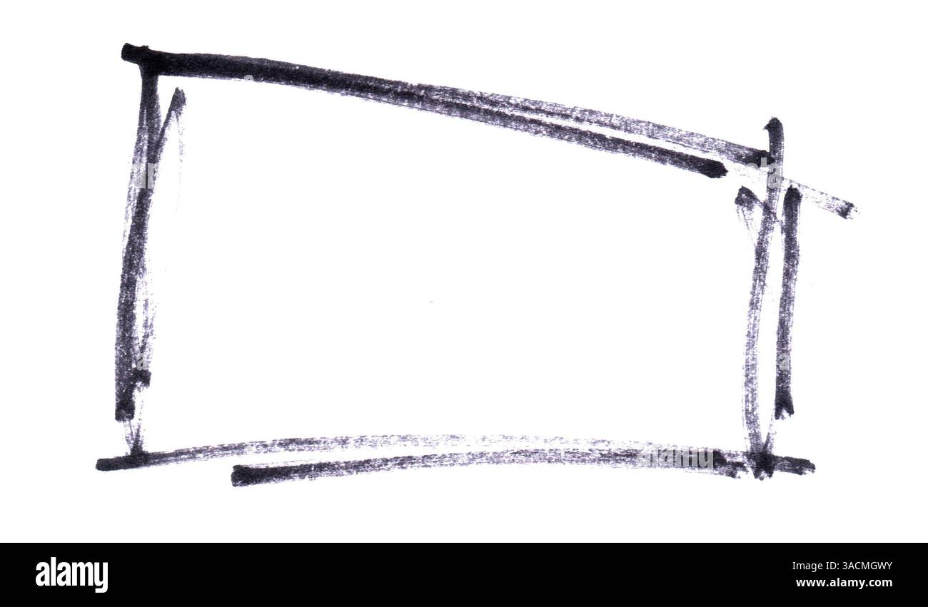 Black rectangle - sketch drawn with a felt-tip pen Stock Photo - Alamy