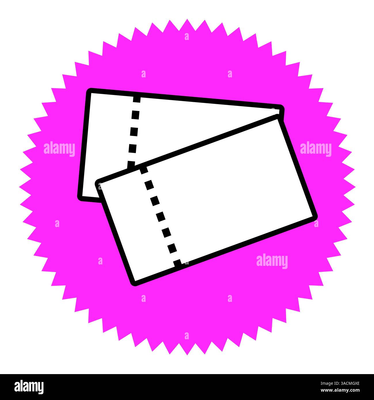 Pink button in star shape shows ticket symbol Stock Photo - Alamy