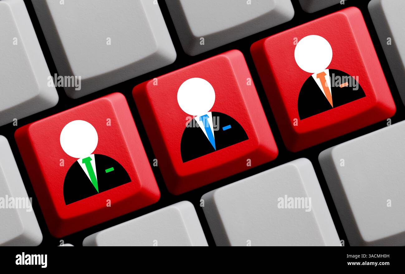 Three business symbols on computer keyboard hi-res stock photography ...