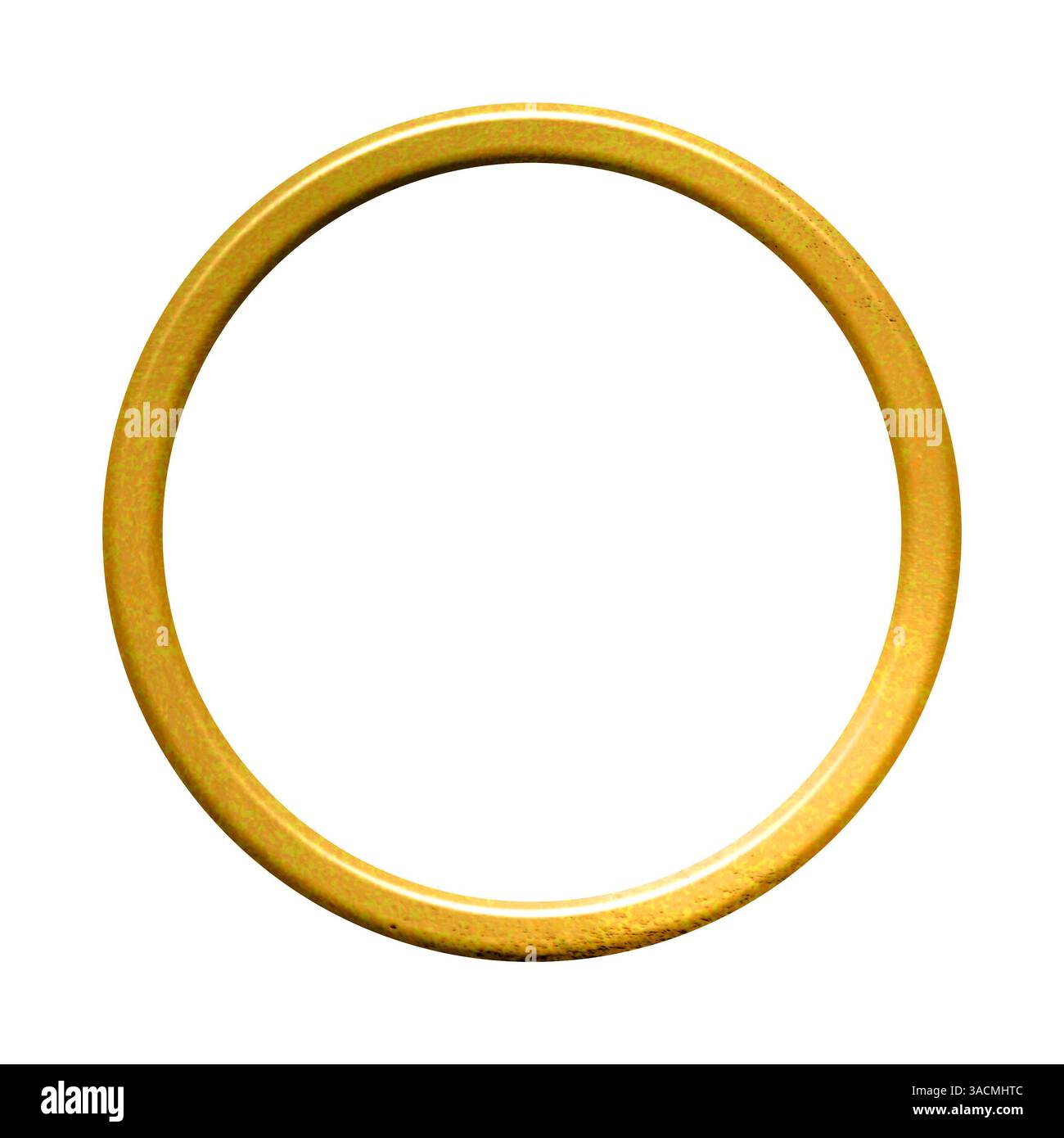 Golden ring, circle, wedding ring or round border with golden color ...