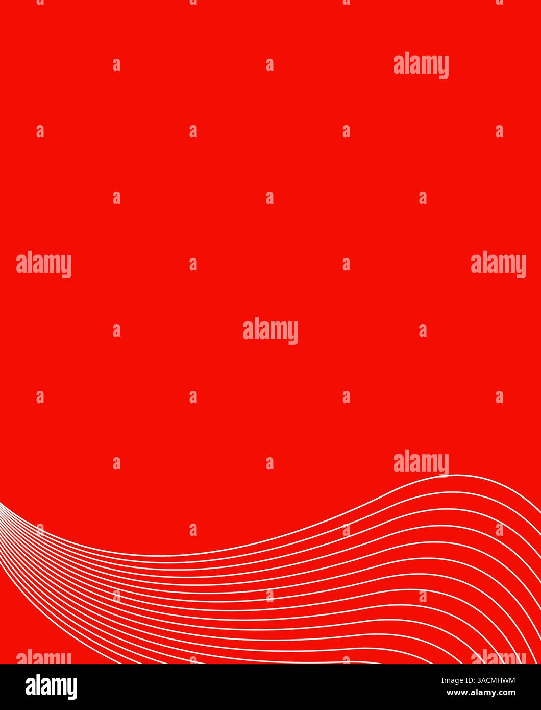 Red background with text space and narrow white lines with wave form ...