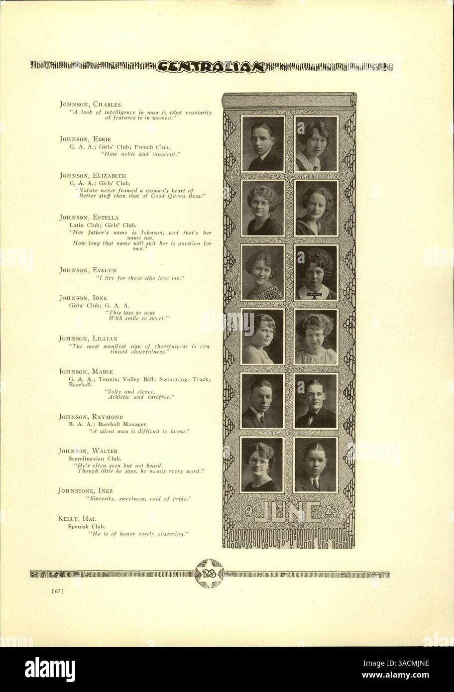 This 1923 'Centralian' yearbook commemorates the 1922-1923 school year ...