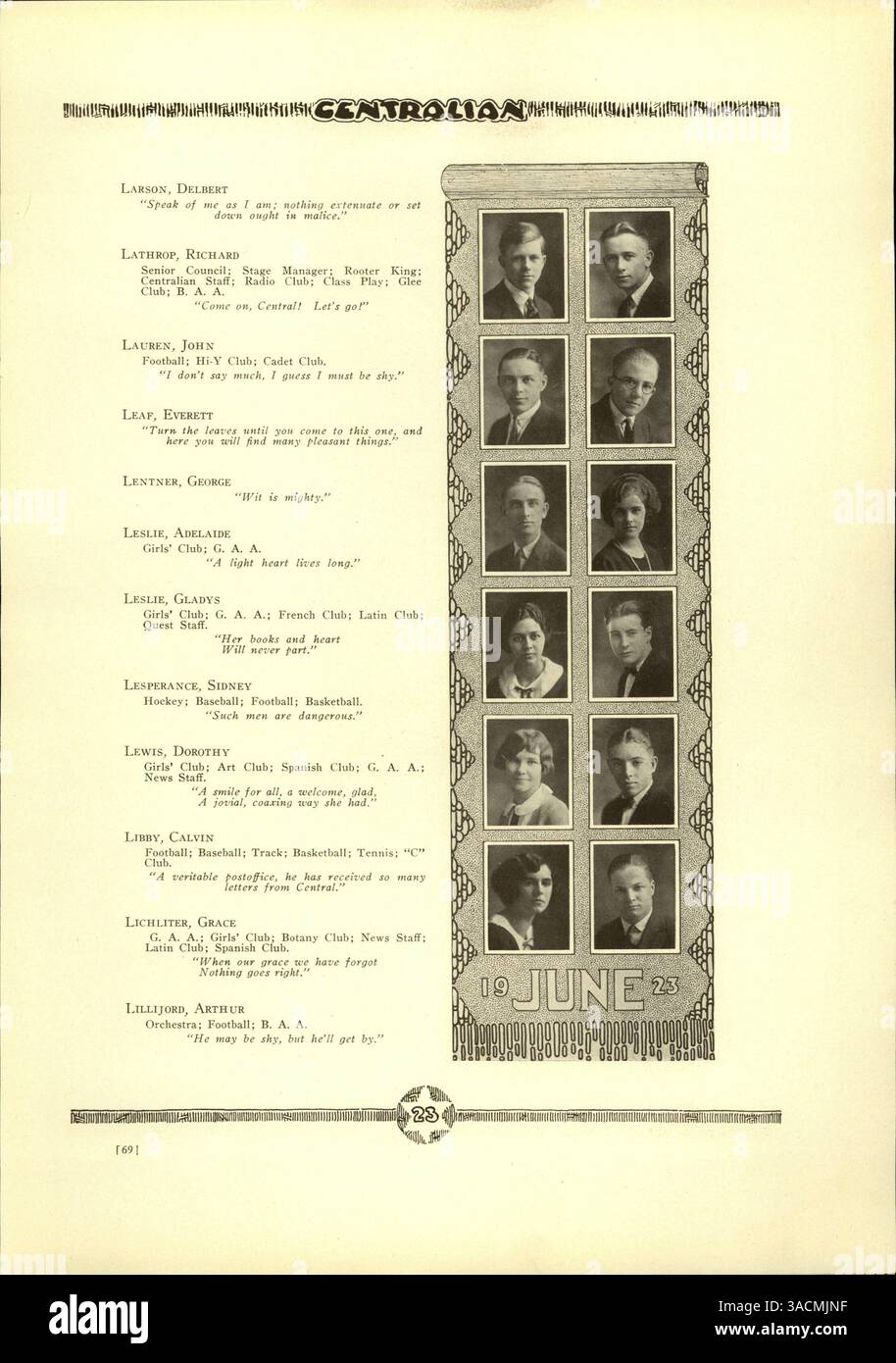 The 1923 'Centralian' yearbook documents the key moments of the 1922 ...