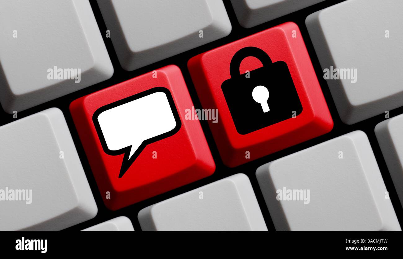 Red keypad with symbols shows encrypted communication online Stock ...