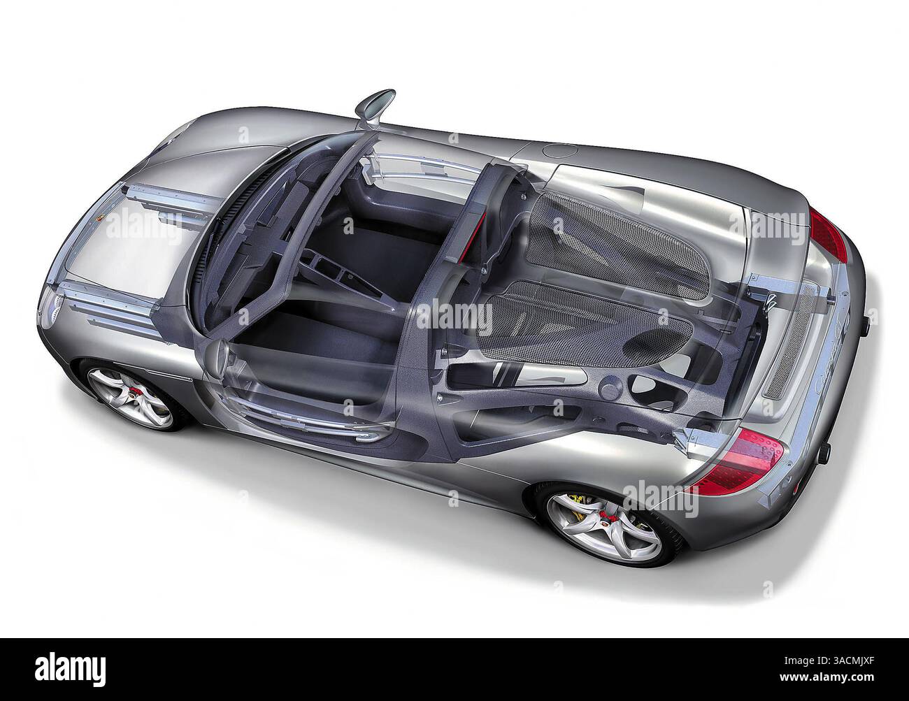 Cutaway of the new Porsche Carrera GT..Porsche Carrera GT Launch, 2003 ...