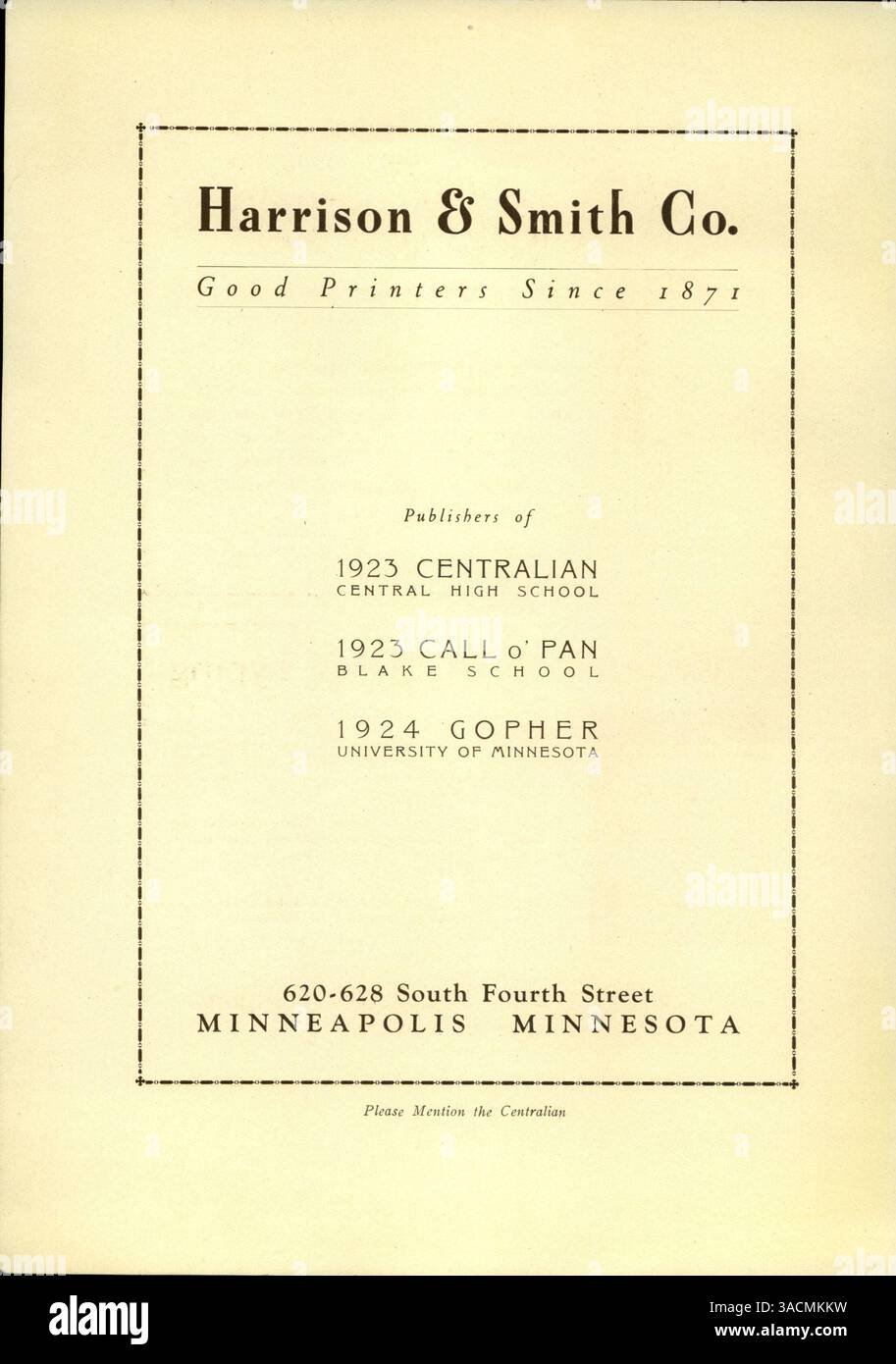 This 1923 yearbook from Central High School documents the students ...