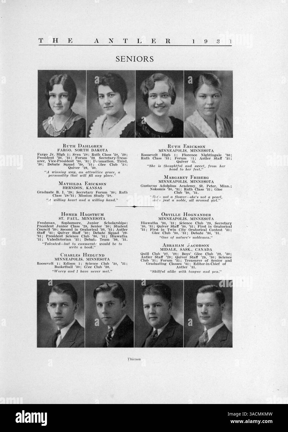 This 1931 yearbook from Minnehaha Academy captures the academic and ...